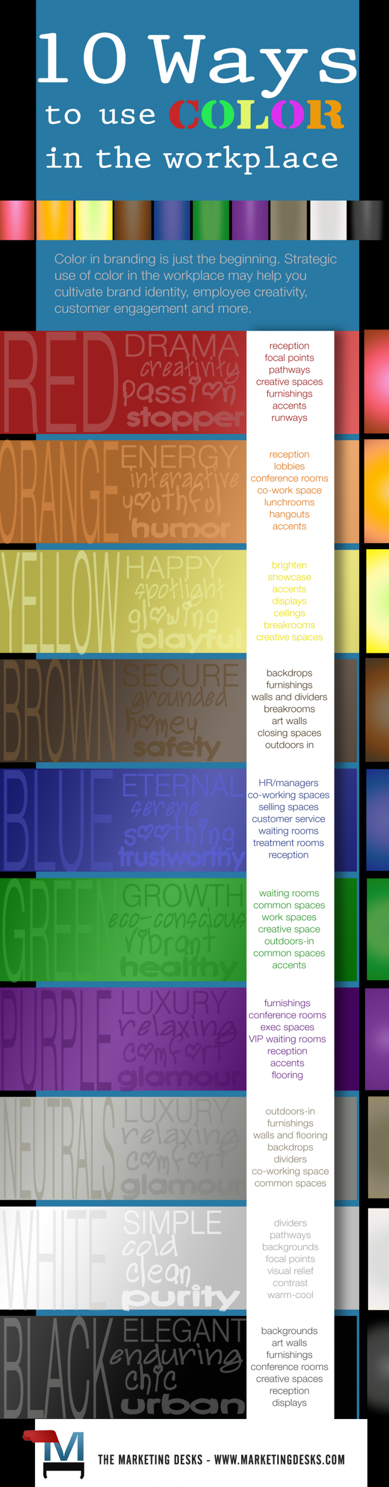 10 Ways to Use Color in the Workplace + Infographic